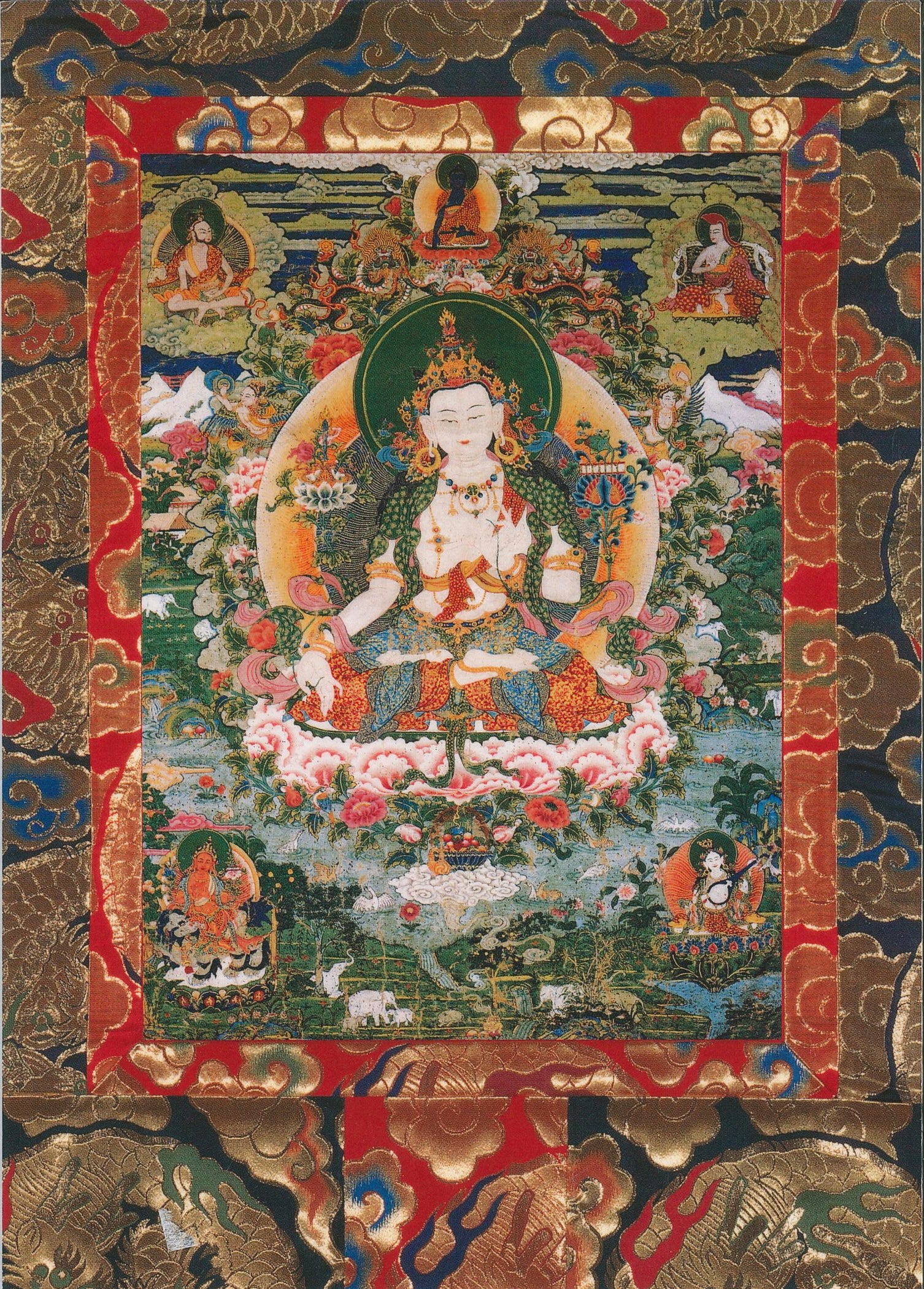 White Manjushree Sacred Art Card | TIBET HOUSE US NYC